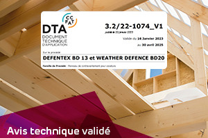 Siniat : Avis technique validé pour les panneaux Defentex® & Weather Defence™